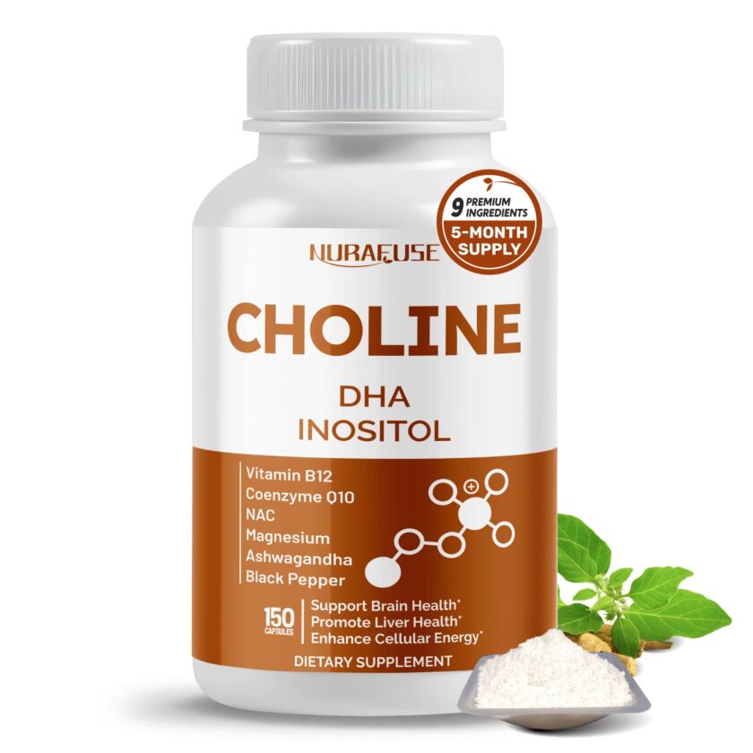 Choline with DHA, Inositol, Vitamin B12, Coenzyme Q10, NAC, Magnesium ...